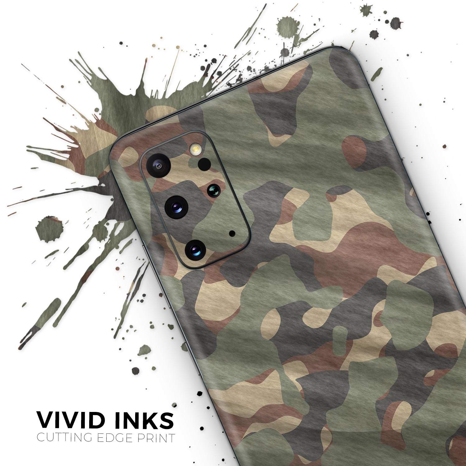 DesignSkinz Traditional Camouflage Fabric Pattern Protective Vinyl Decal Wrap Skin Cover Compatible with The Samsung Galaxy S20 (Screen Trim & Back Glass Skin)