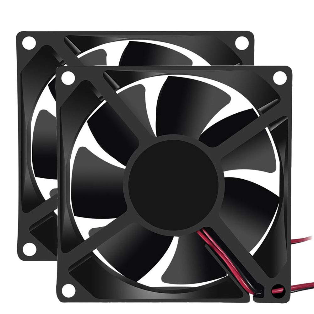 2Pcs 12V 3.14in 0.98in Fan 80mm x 80mm x 25mm Fan DC 12V 8025 Brushless Cooling Fan 80mm 25mm for Cooling PC Computer Case CPU Coolers Radiators 2pin