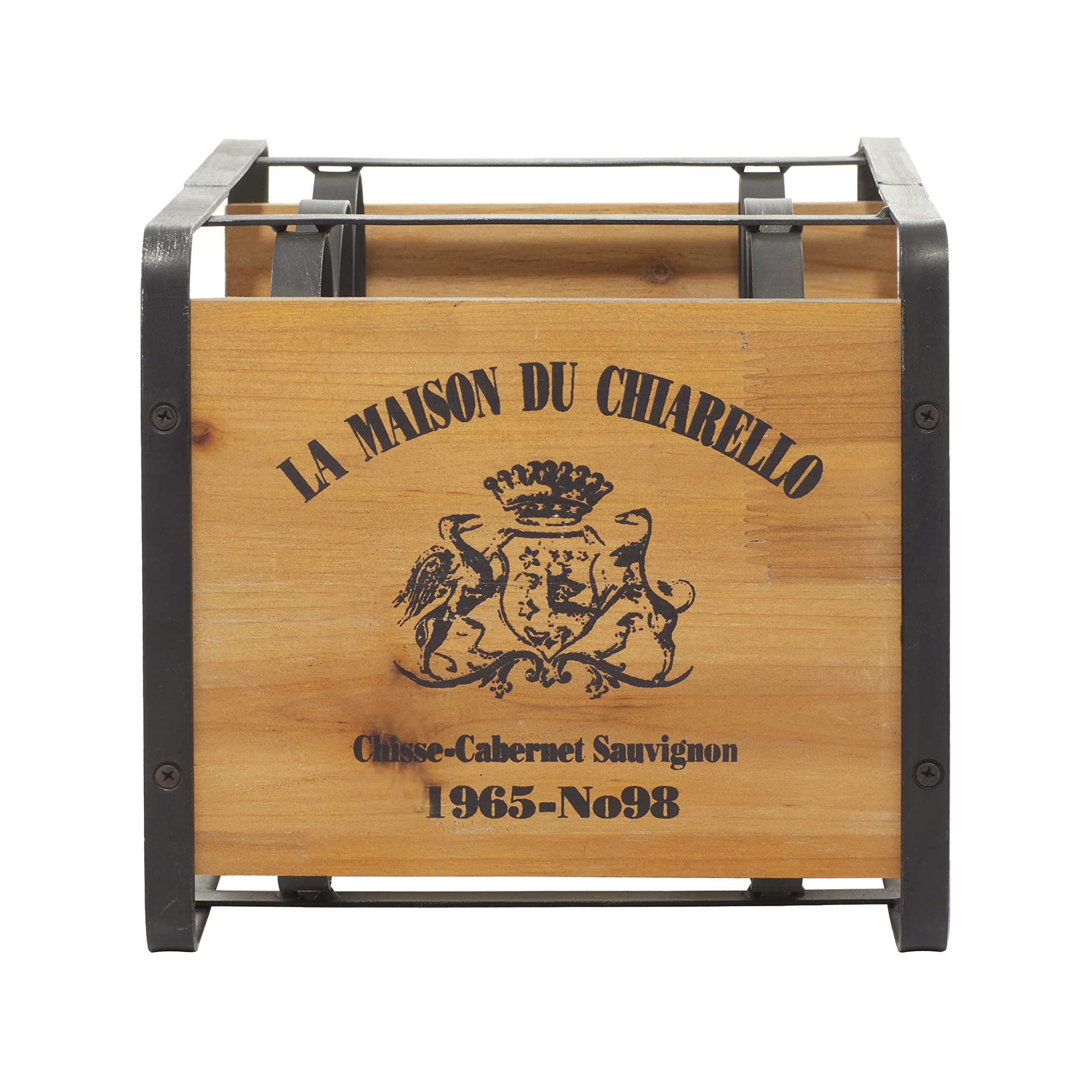 Deco 79 Metal Wood Wine Holder, 10 by 13-Inch