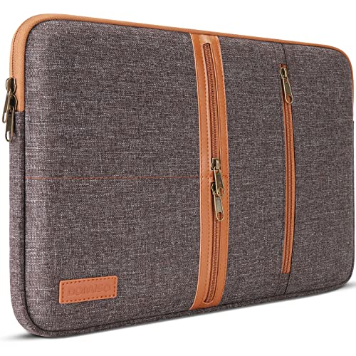 DOMISO 15.6 inch Laptop Sleeve Case Water Resistant Shockproof Protective Computer Bag for 15.6" Notebook/Lenovo IdeaPad ThinkPad/HP Pavilion 15 Envy 15/Dell XPS 15/Asus/Acer, Brown