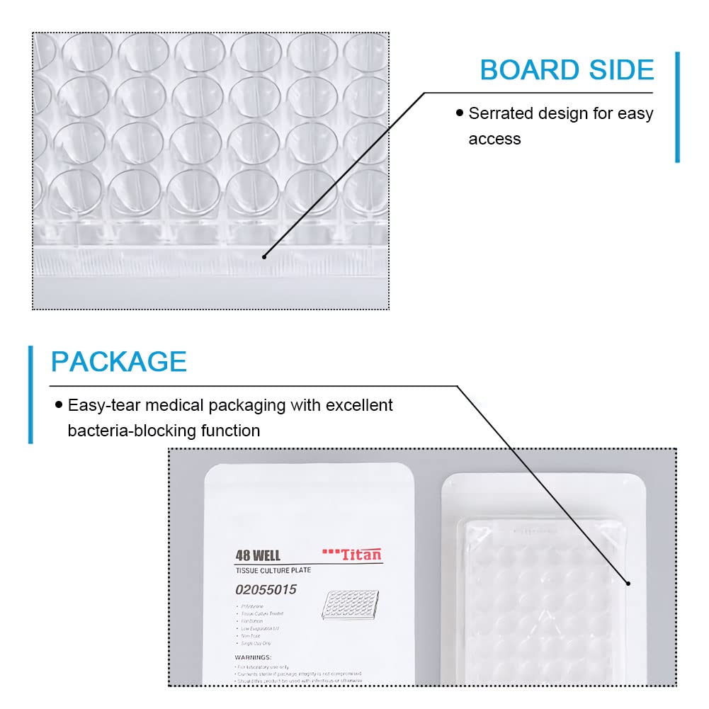 ADAMAS-BETA 48-Well Sterile Culture Plate, TC Treated Cell Culture Plates Tissue Culture Treated Plate, Individually Wrapped, Pack of 10
