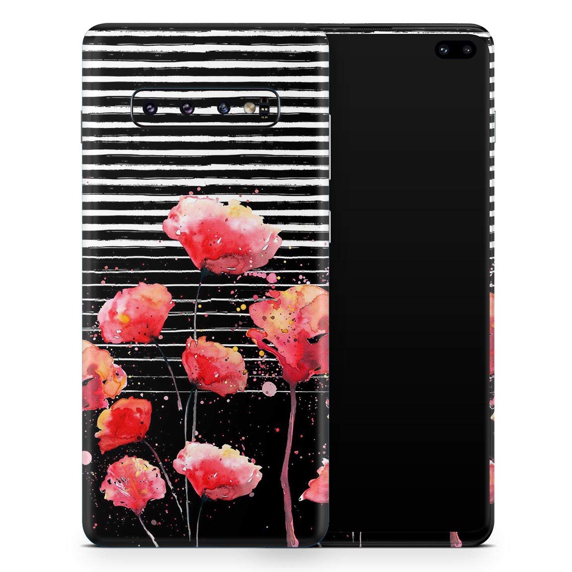 DesignSkinz Karamfila Watercolo Poppies V7 Protective Vinyl Decal Wrap Skin Cover Compatible with The Samsung Galaxy S20 (Screen Trim & Back Glass Skin)