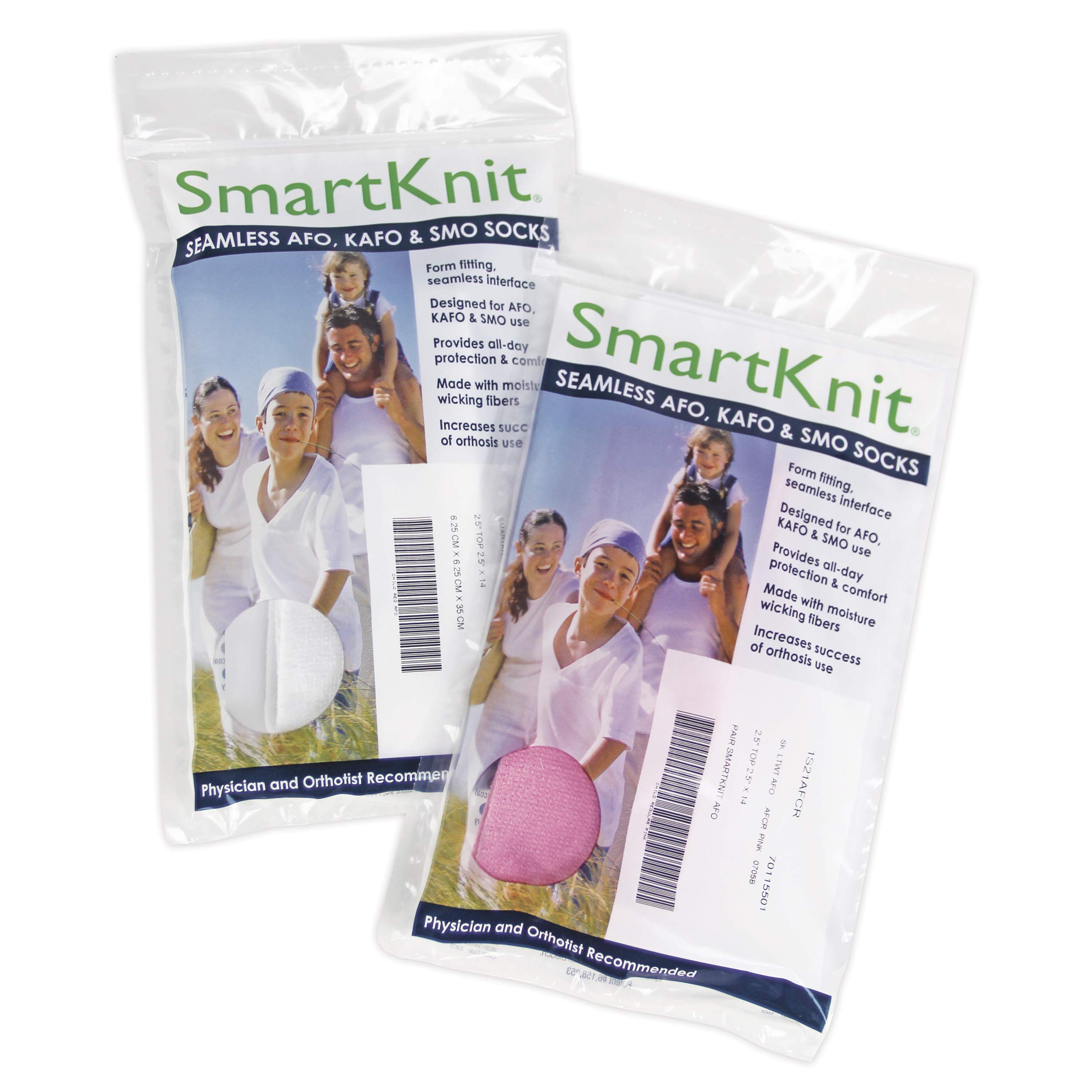 SmartKnit 3 Pack AFO Baby Socks - Infant Seamless AFO Interface and Sensitivity Socks - White