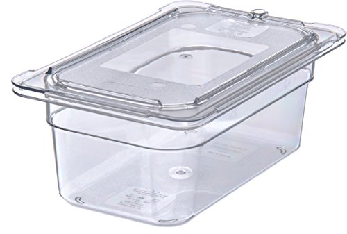 Carlisle FoodService Products Plastic Food Pan 1/4 Size 4 Inches Deep Clear