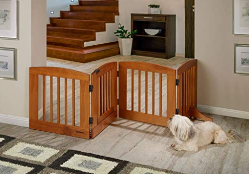 BarkWood Pets Freestanding Wood Pet Gate Extension Panel, 24" x 24" H, Chestnut