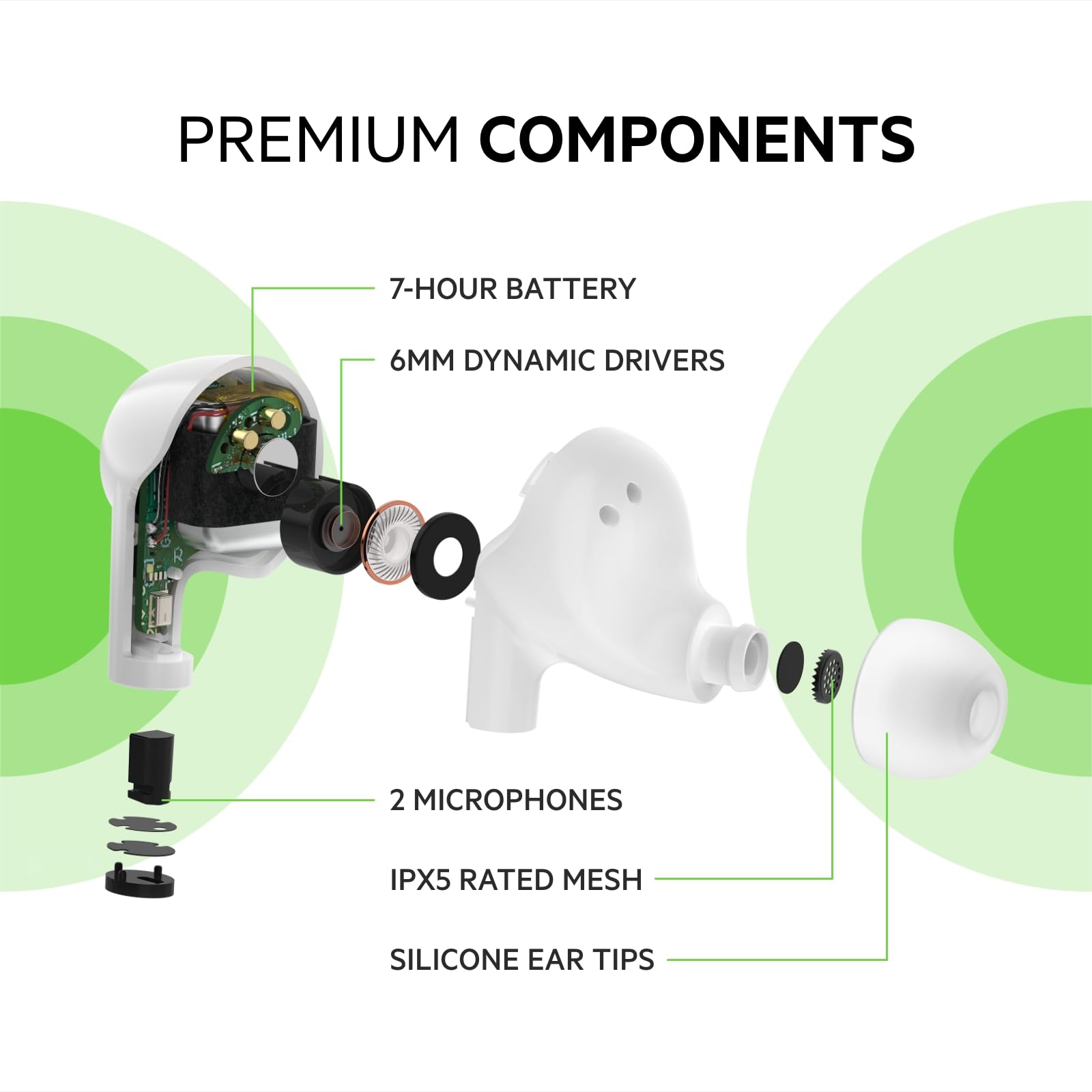 Belkin SoundForm Rise True Wireless Ear Buds with Wireless Charger Case, Dual Microphone, IPX5 Water Resistant Earbuds, Bluetooth Headphones, Compatible with iPhone, Galaxy, and More - White