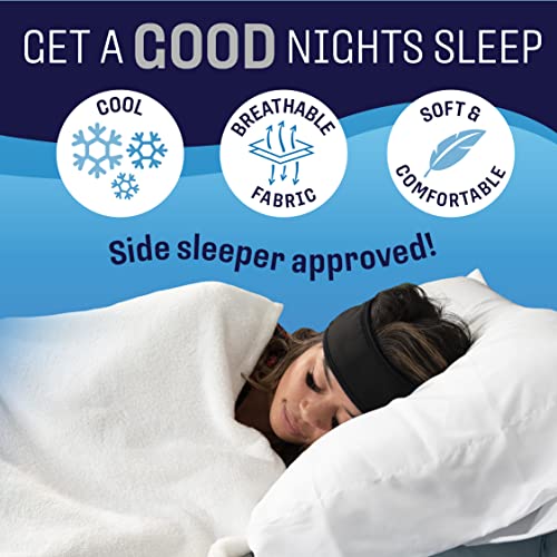 CozyPhones Sleep Headphones - Over Ear Headphones from Ultra Thin Cool Mesh Wired for Side Sleepers, Meditation, Running, Laptop, and Phone - Black