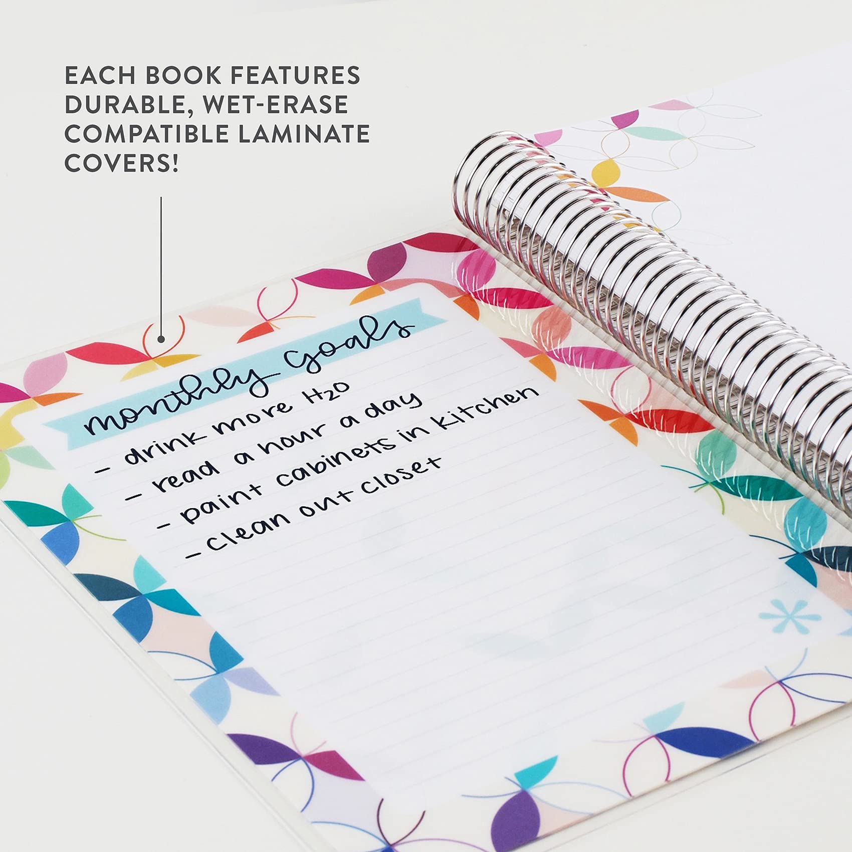 7” x 9” 12 Month Spiral Bound Life Planner ( Jan 2022 – Dec 2022 ) – Hello Kitty Metallic Asterisks Cover + Mid Century Circles Interior Pages. Hourly Weekly and Monthly Agenda by Erin Condren.