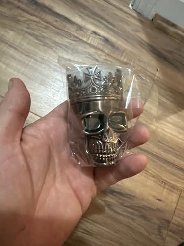 Skull herb grinder - Manual spice grinder for fast and easy grinding of herbs and spices - Makes a great novelty gift item for Halloween decor enthusiast (Red)