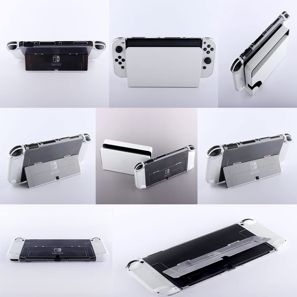 5 in 1 HD Clear Shock-Absorption and Anti-Scratch Design Protective Case Compatible with Nintendo Switch OLED Dockable Protective Case Cover Compatible with Nintendo Switch and Joy-Con Controller