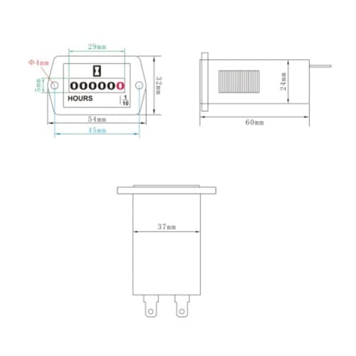 AIMILAR Mechanical Hour Meter AC 110V-250V for Small Engines, Boats, Generators and More - 6 Digit Display with Easy Installation and High Accuracy