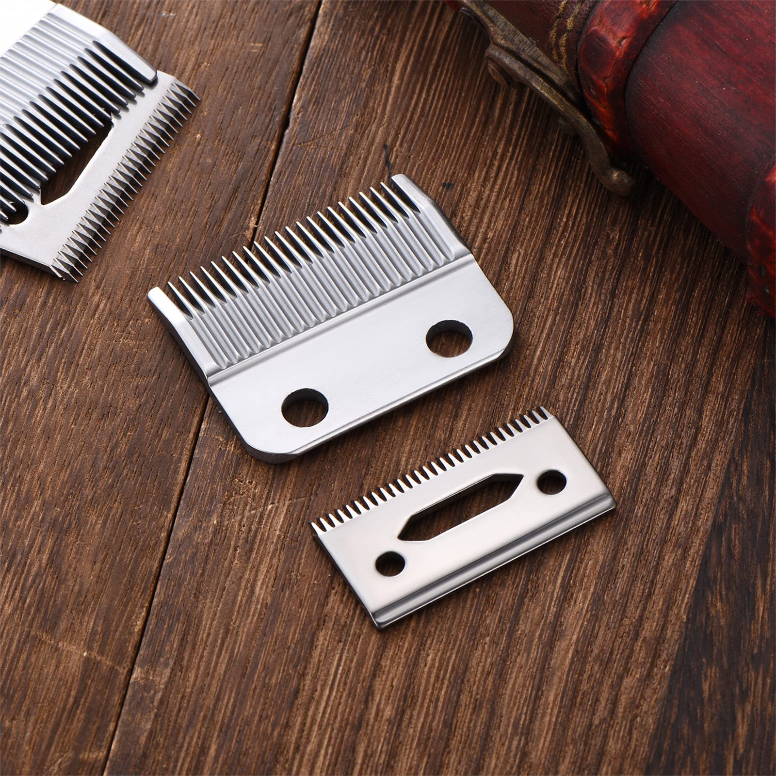 3 Sets Hair Clipper Replacement Blades Adjustable Clipper Blades 2 Hole (1mm - 3mm) Hair Trimmer Replacement Blades (Silver)