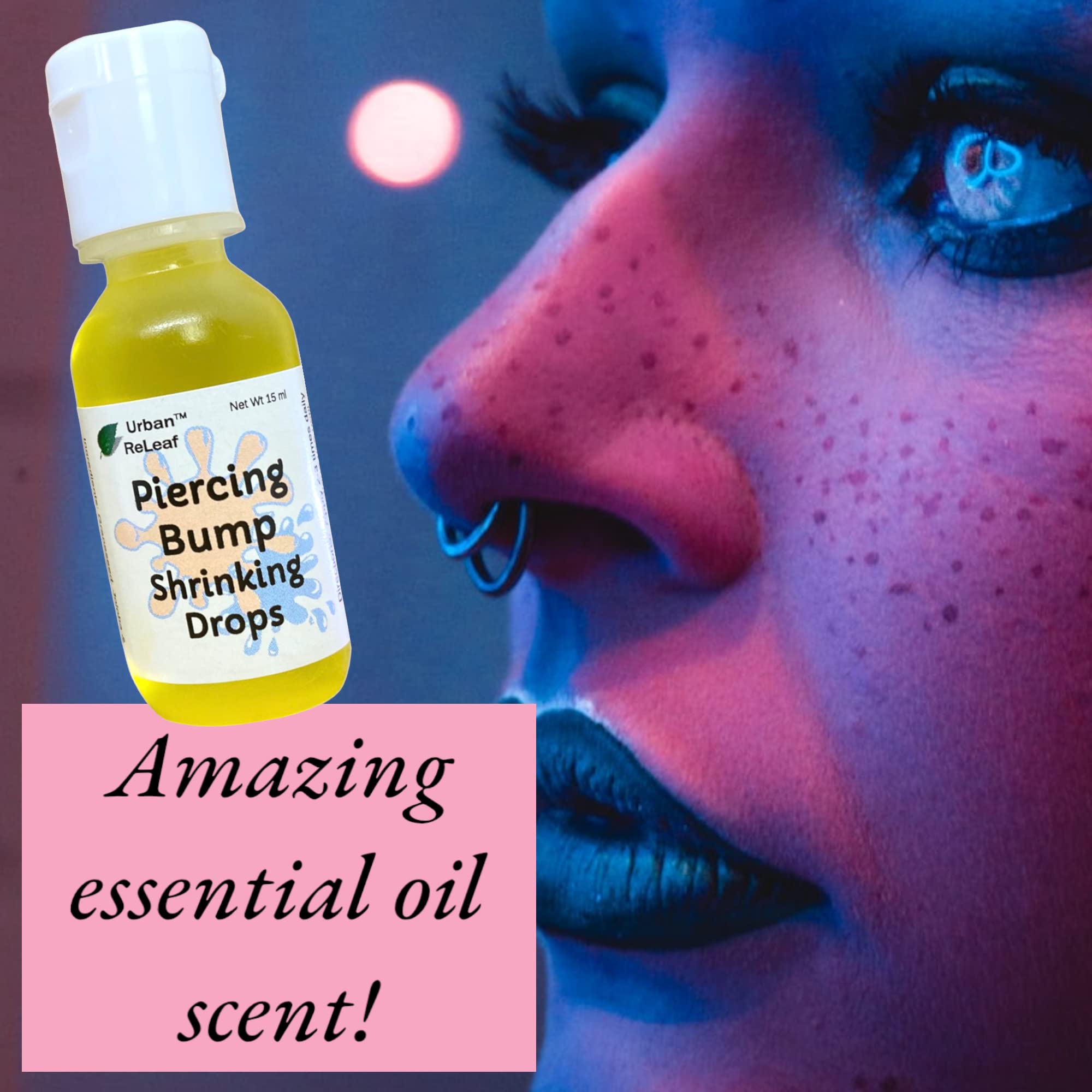 Urban ReLeaf Piercing Bump Shrinking Drops! Keloid Bumps Gentle Effective Aftercare Solution. Natural Essential Oils. Fast Removal Help for Scars Nodules Cartilage Nose Ear Spots. Clean Soothe