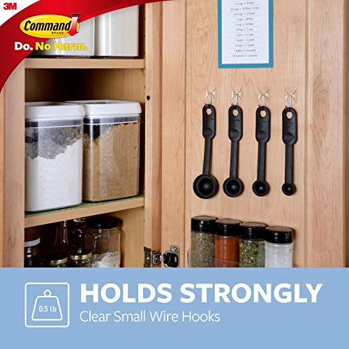 Command Small Wire Toggle Hooks, Damage Free Hanging Wall Hooks with Adhesive Strips, No Tools Wall Hooks for Hanging Decorations in Living Spaces, 36 Clear Hooks and 48 Command Strips