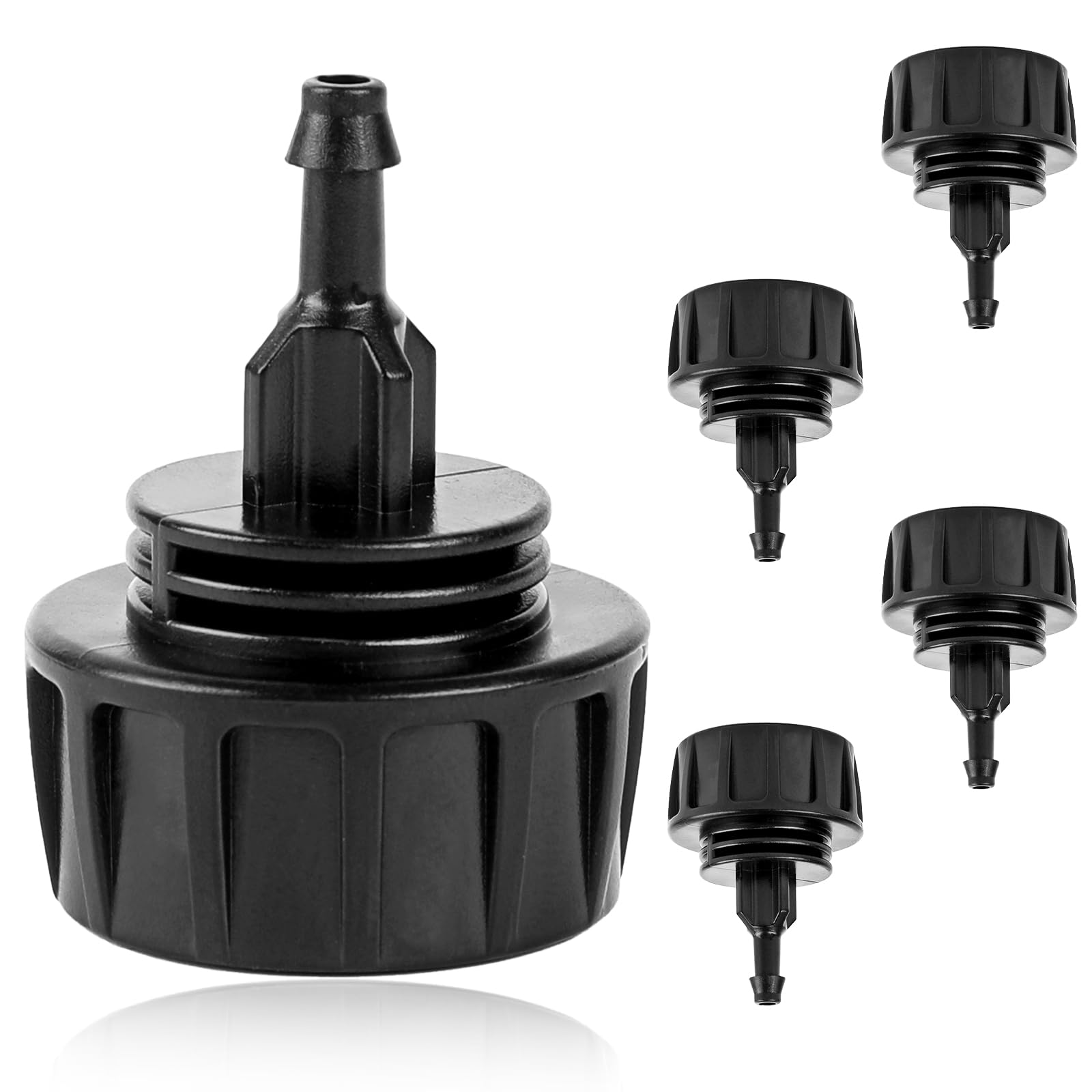5 Pack 1/4 Inch Drip Irrigation Tubing to Faucet/Garden Hose Adapter Drip Irrigation Hose Connectors 3/4" Garden Hose to 1/4" Drip Tubing Drip System Parts Garden Hose Quick Connect Fittings
