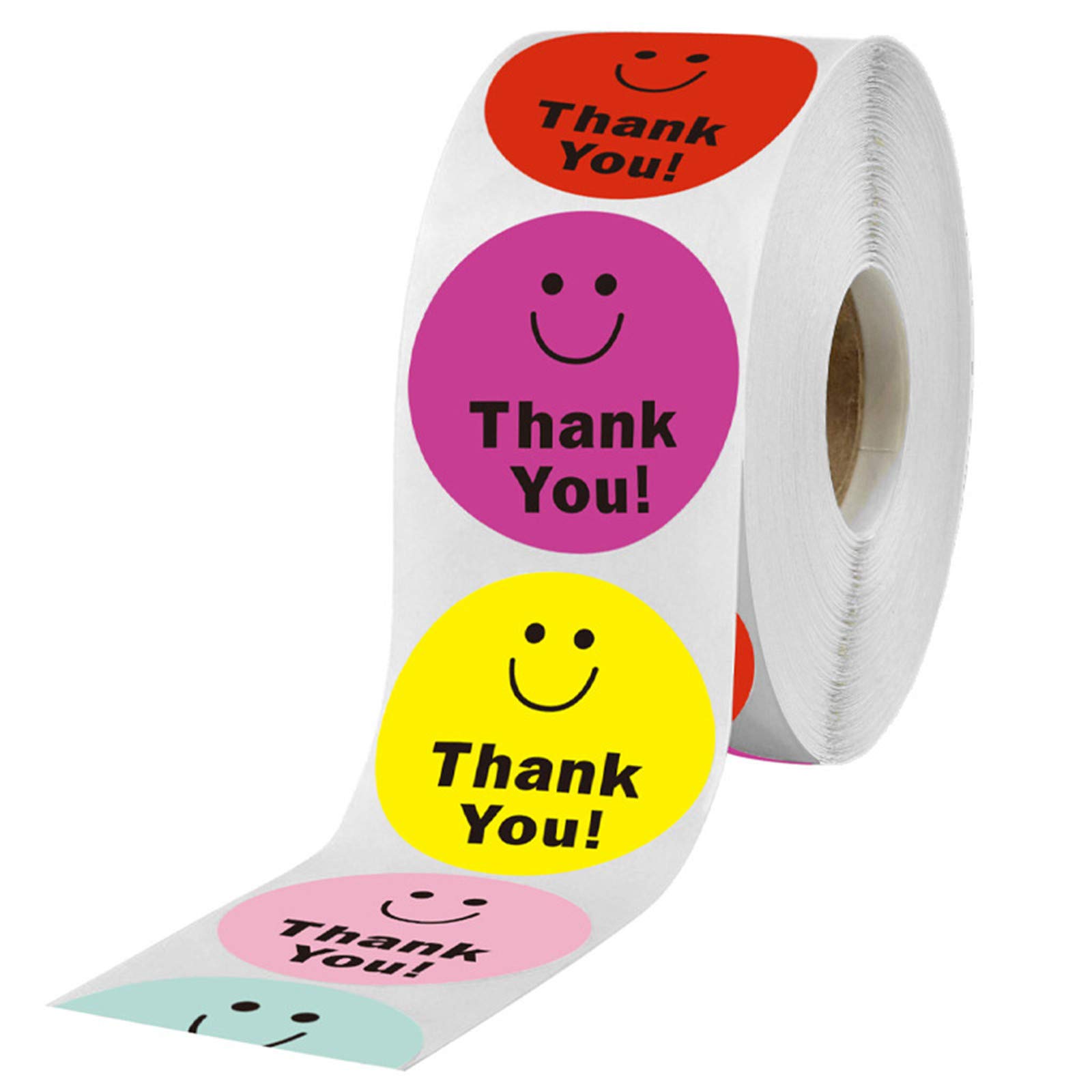 500pcs Colored Thank You Smile Stickers Christmas Stickers Scrapbooking Packaging Seal Labels Stationery Sticker for Party