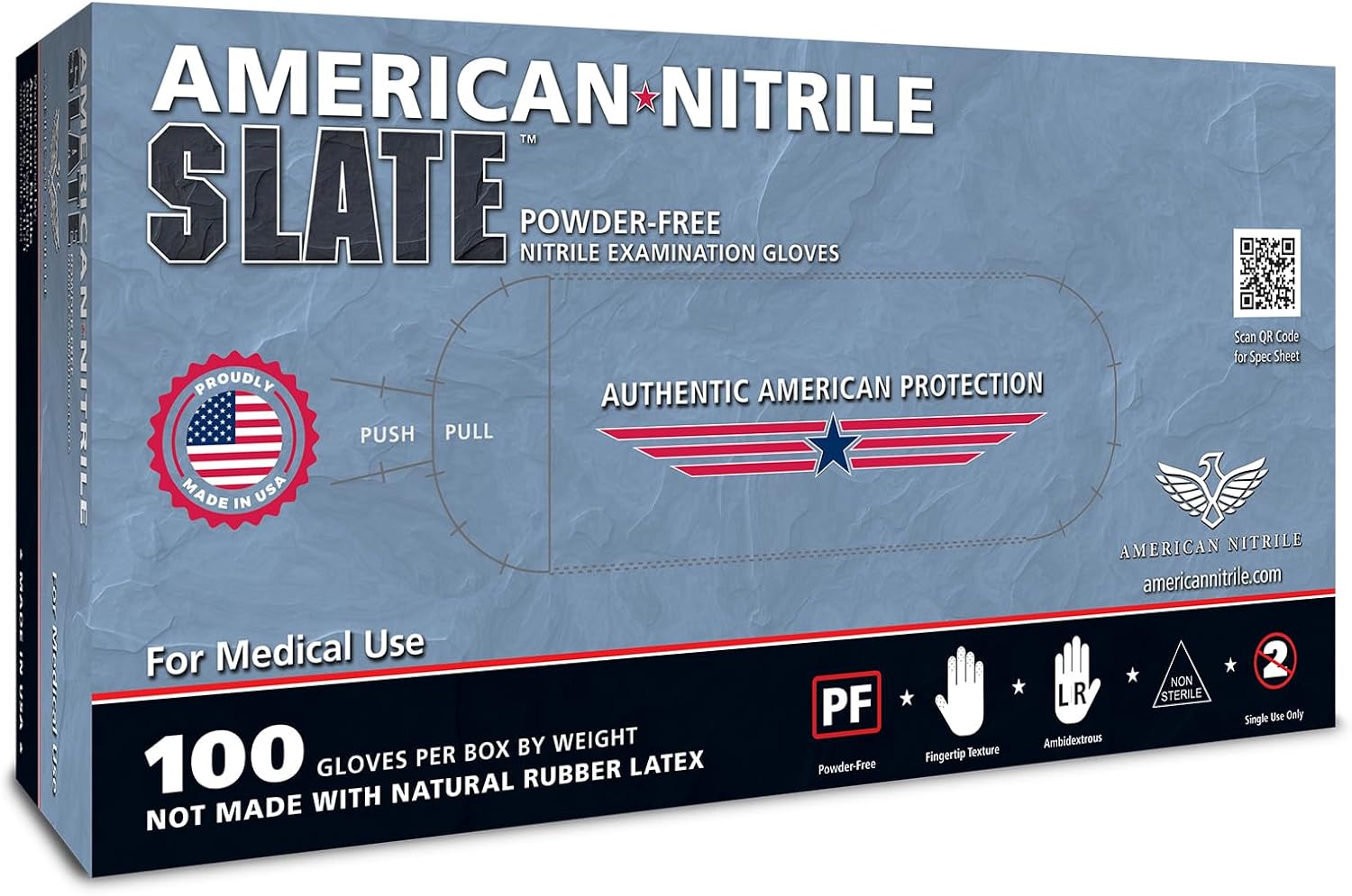 American Nitrile β Slate Powder Free Nitrile Gloves β Latex Free Disposable Gloves β Made in the USA