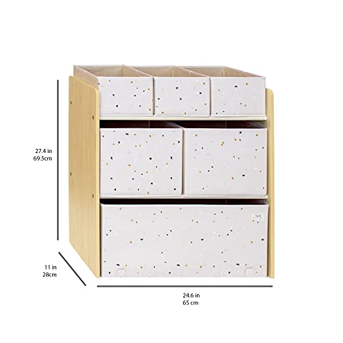 3 Sprouts Multi Bin Toy Organizer - Durable Kids Toy Storage Organizer with Bins - Toy Organizers and Storage Solution - Terrazzo Palest Pink