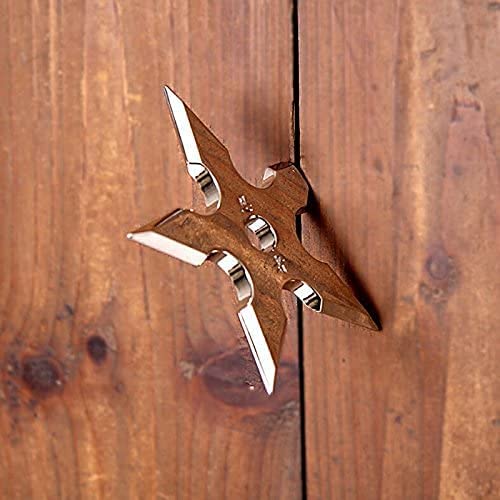 PRATIQUE Ninja Coat Hooks 2 Pack, Darts Star Wall Mounted Hooks, Stainless Steel Clothes Hats Hanger Holder (Steel Ninja)