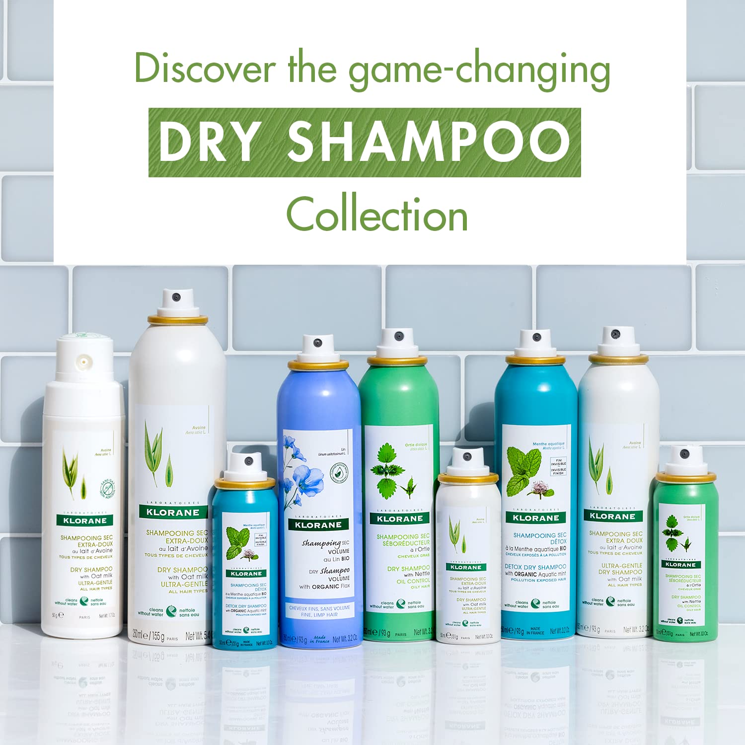 Klorane Dry Shampoo with Nettle for Oily Hair and Scalp, Regulates Oil Production, Paraben & Sulfate-Free, 3.2 oz.