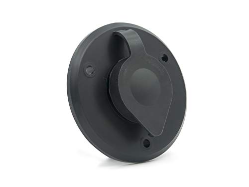 Thetford|B&B Molders RV Replacement Parts and Accessories Camper Coaxial Antenna/Cable TV Plate Large Jack Cover Polar Black PN 94321