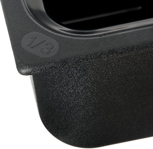 Carlisle FoodService Products CM110303 Coldmaster ABS Third-Size Divided Food Pan, 3.40 qt. Capacity, 12.68" x 6.89" x 6.01", Black