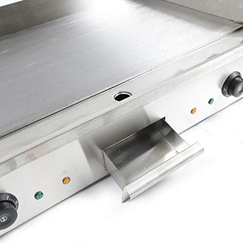 Commercial Electric Griddle, 4400W Countertop Flat Top Grill Dual Control Heavy Duty Stainless Steel Teppanyaki Griddle with Adjustable Temp Control 122°F-572°F 28.6"x15.7"
