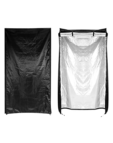 Qwork Storage Shelving Unit Cover, Wire Rack Cover for Shelf 36X14X72in, 210D Oxford Cloth, to Keep Rack Clean, for Your Home, Office, Storage and Garage, Black Cover Only
