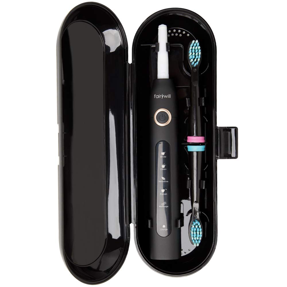 Nincha Plastic Electric Toothbrush Travel Case for Fairywill/TEETHEORY/Seago/Dnsly Series Sonic Electric Toothbrush, Black