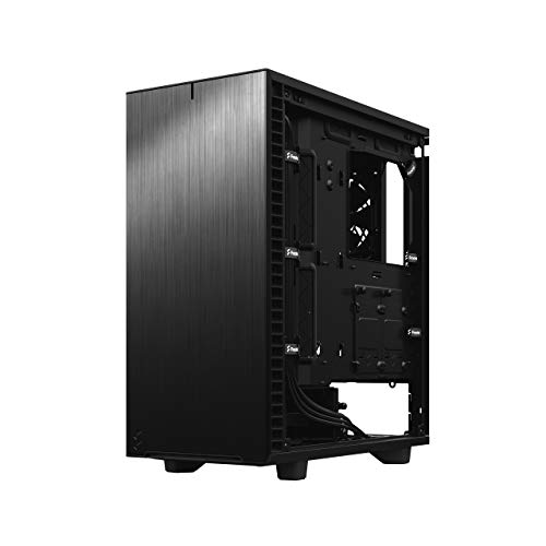 Fractal Design Define 7 Compact Black Brushed Aluminum/Steel ATX Compact Silent Dark Tinted Tempered Glass Window Mid Tower Computer Case