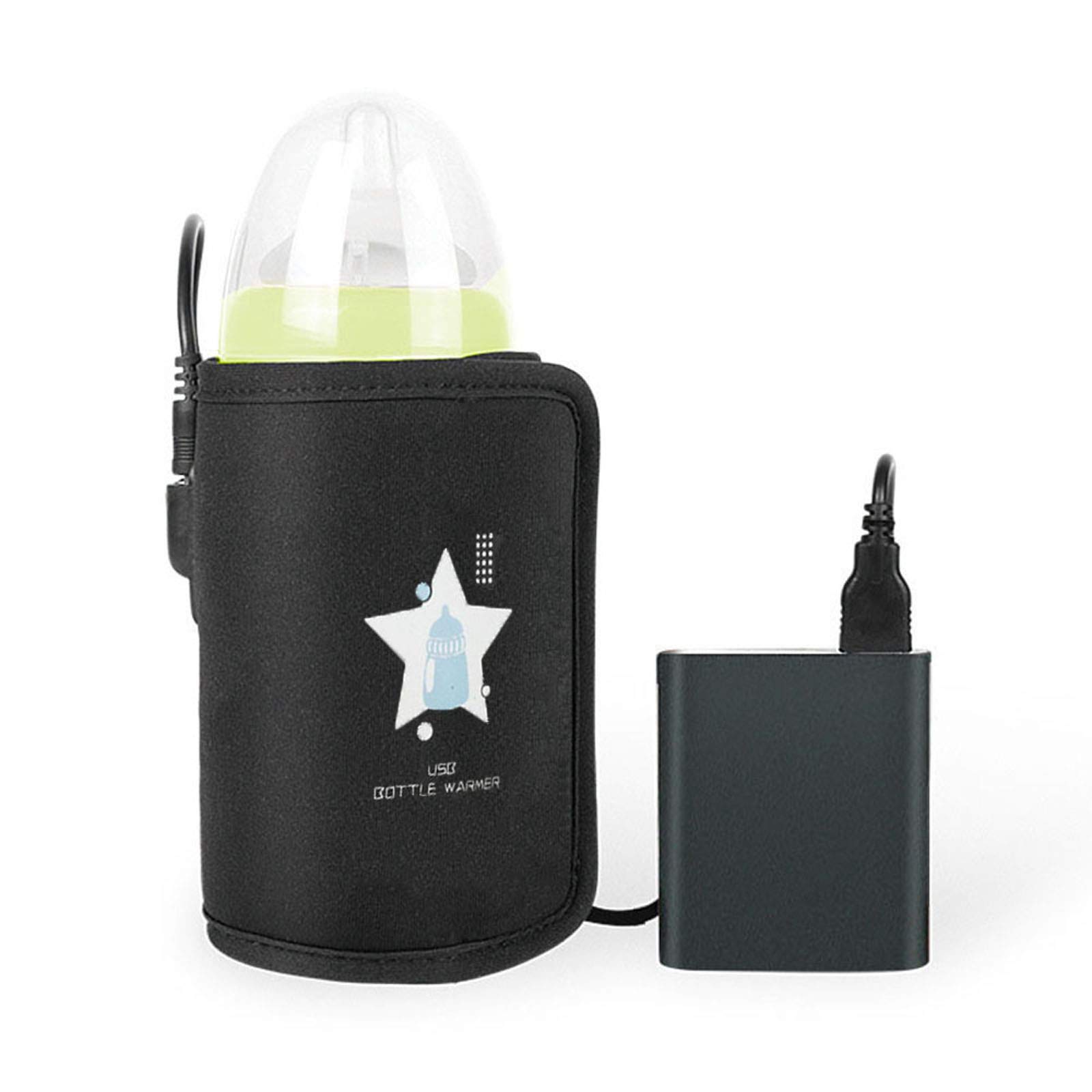 USB Baby Bottle Warmer, Razzil DC 5V USB Heating Portable Car Travel Milk Bottle Warmer, Keep Baby Milk Warm (Power Bank NOT Include)