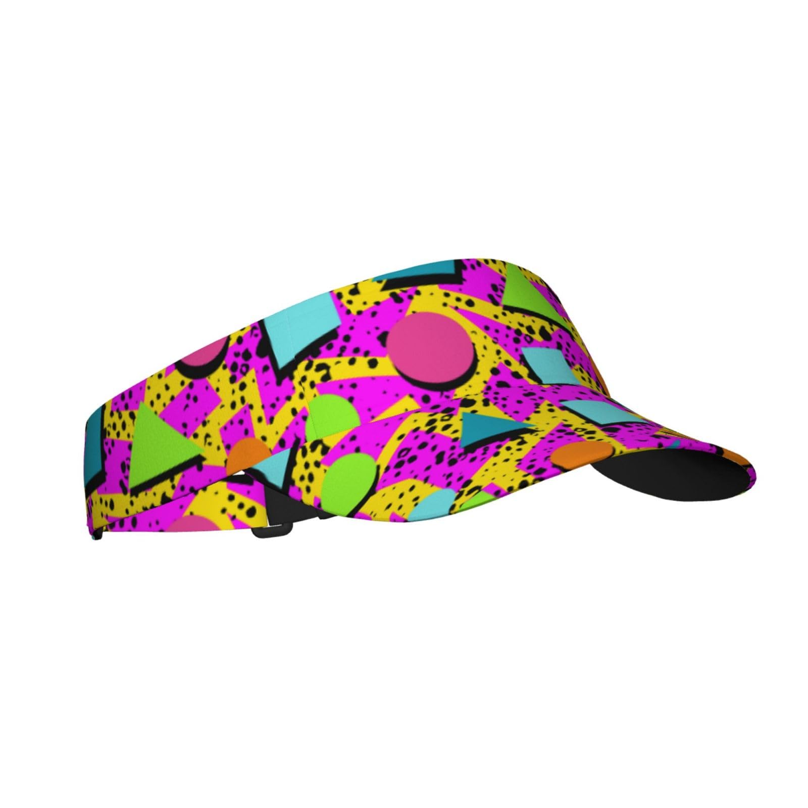 ADHOKMJL 80s 90s 80'S 90'S Visor Hats for Women Men, Adjustable Wide Brim Sun Caps for Sports Golf