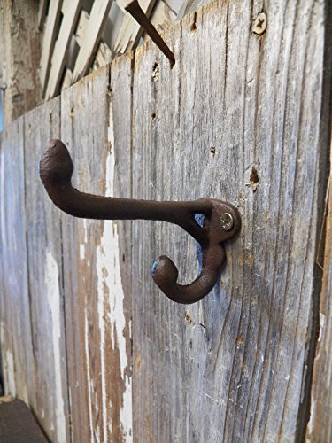 Coat Hat Hooks Cast Iron Lot Set of 12 Double Hook 3.25" Antique Vintage Style