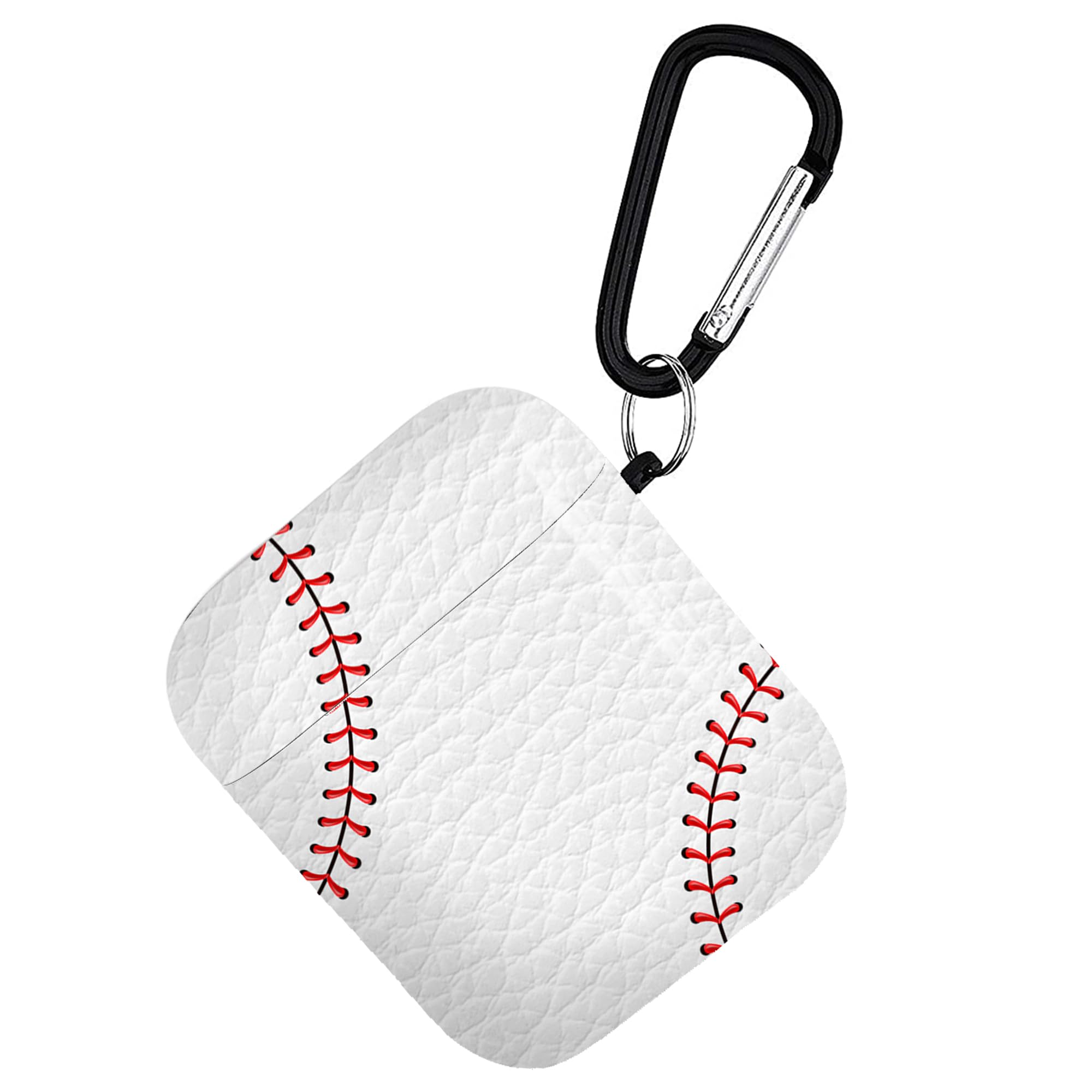 Baseball Print Airpods Case Compatiable with Airpods 1&2 - Airpods Cover with Key Chain, Full Protective Durable Shockproof Personalize Wireless Headphone Case