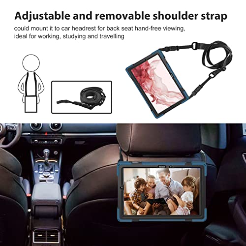 ProCase Galaxy Tab S8 2022 / Tab S7 2020 11 Inch Case (SM-X700/706/T870/T875) with S Pen Holder, Rugged Heavy Duty Shockproof Rotating Kickstand Protective Cover for Galaxy Tab S8 S7 11" -Moroccoblue