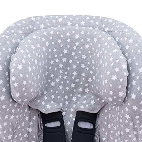 JYOKO Kids Cover Liner Universal for Car seat Compatible with Britax, Chicco, Mico (with Head Support) (White Star)