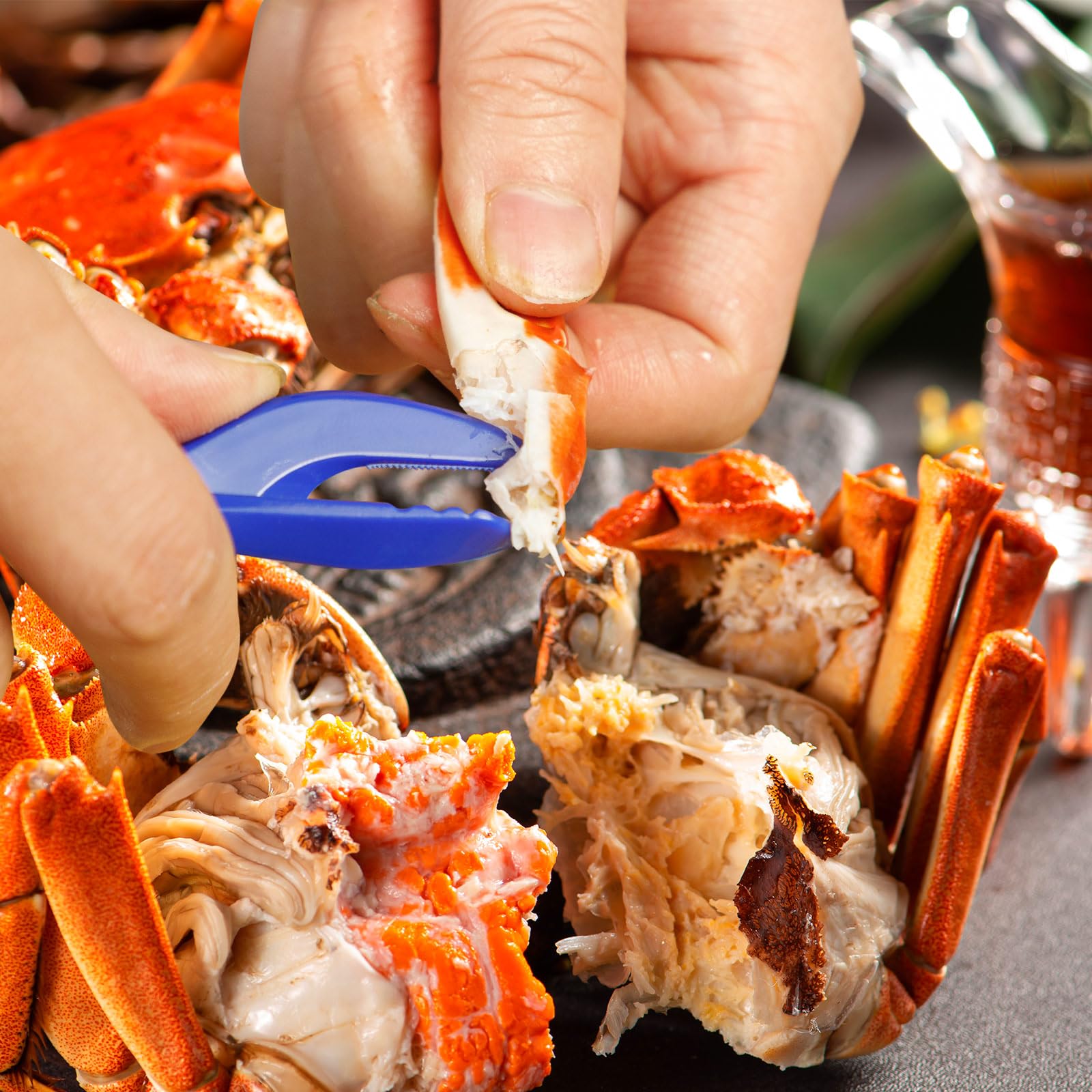 6Pcs Crab Legs Crackers, Crackers Picks Tools Crab Crackers and Tools for Lobster Crab Crayfish, Easy Opener Shellfish Picks Knife, Seafood Tools