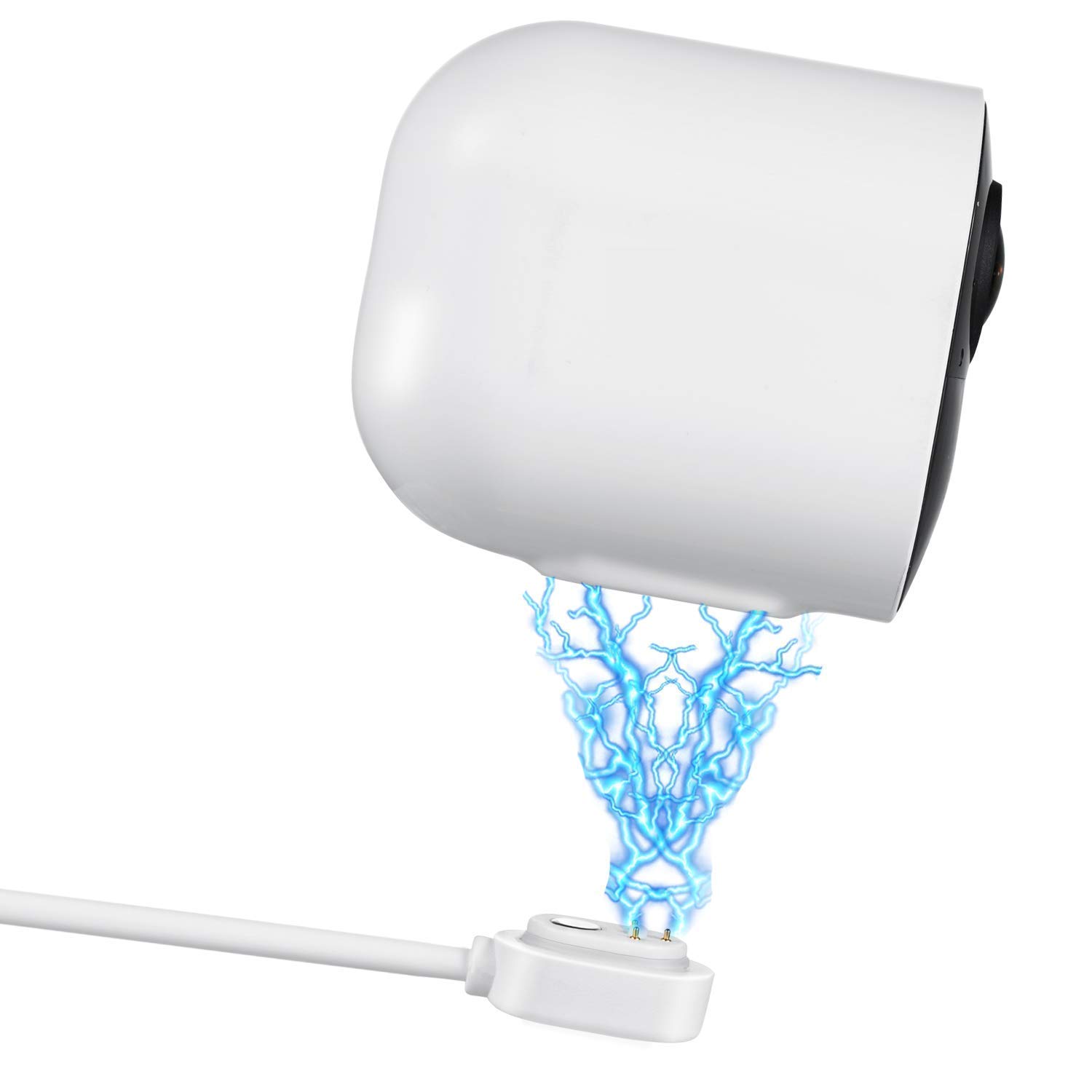 Wasserstein Bundle - Arlo White 16ft Weatherproof Magnetic Charging Cable & 2-Pack White Adjustable Metal Mount Compatible with Arlo Pro 3/Pro 4 & Arlo Ultra/Ultra 2 ONLY