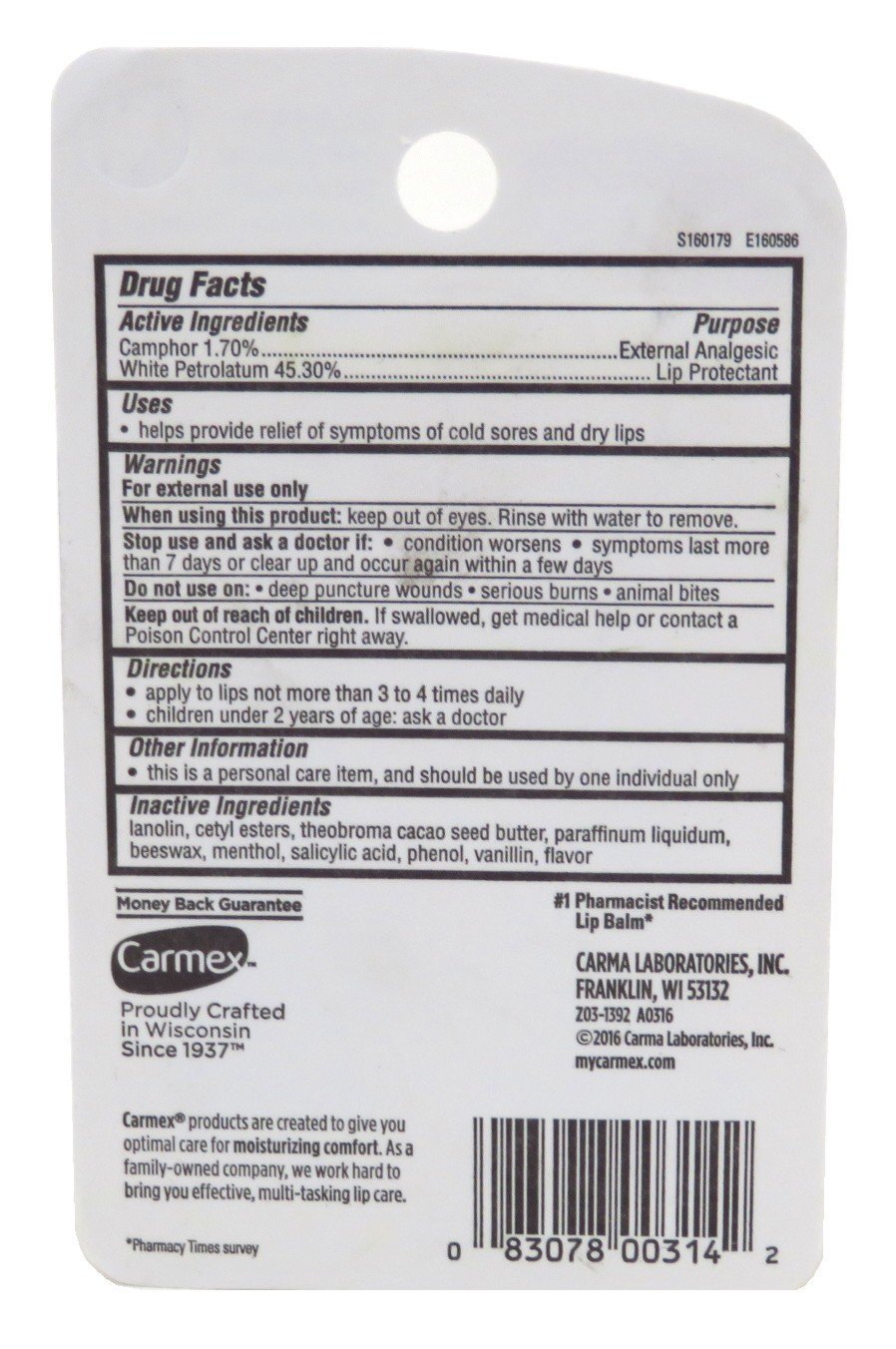 Carmex Lip Balm Tube Classic Medicated 0.35 Ounce 3 Count (10.3ml)