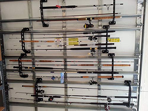 Cobra Storage Garage Door Fishing Rod Holder Rack - 21" (21 inch (4 panel garage doors))