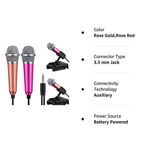 2PCS Mini Microphone,Singing Mic Equipment,Beautiful Vocal Quality,Mini Type Space Saving,3.5mm Audio Connector,Suitable for iPhone, Laptop,Android.