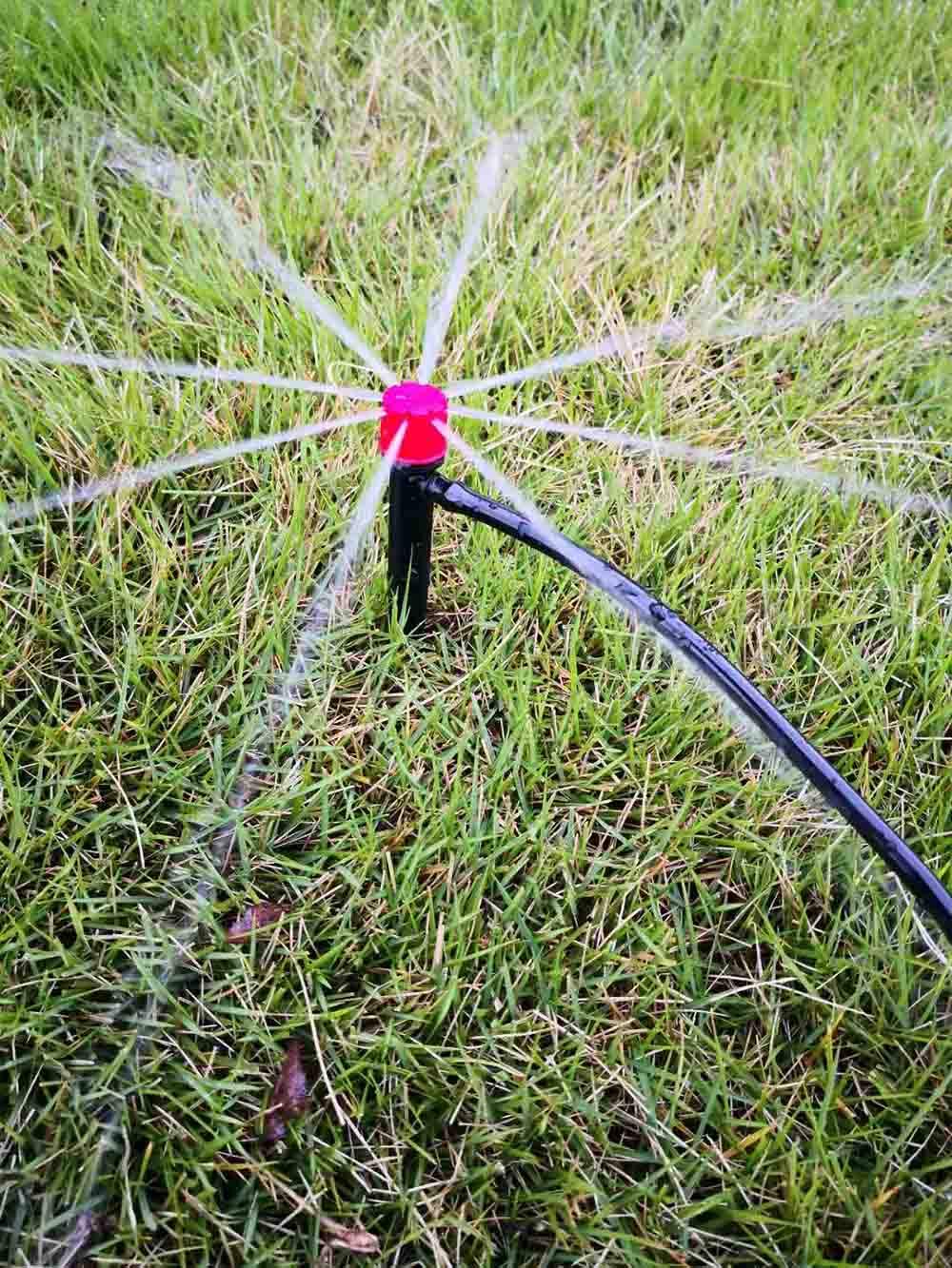 ZILIM 100PCS Drip Emitters Sprayer with 8 Hole, 360 Degree Dripper Perfect for Irrigation System Watering Kits, Adjustable for 1/4inch(7 x 4mm) Irrigation Tube Hose, Garden Patio Lawn Flower Bed