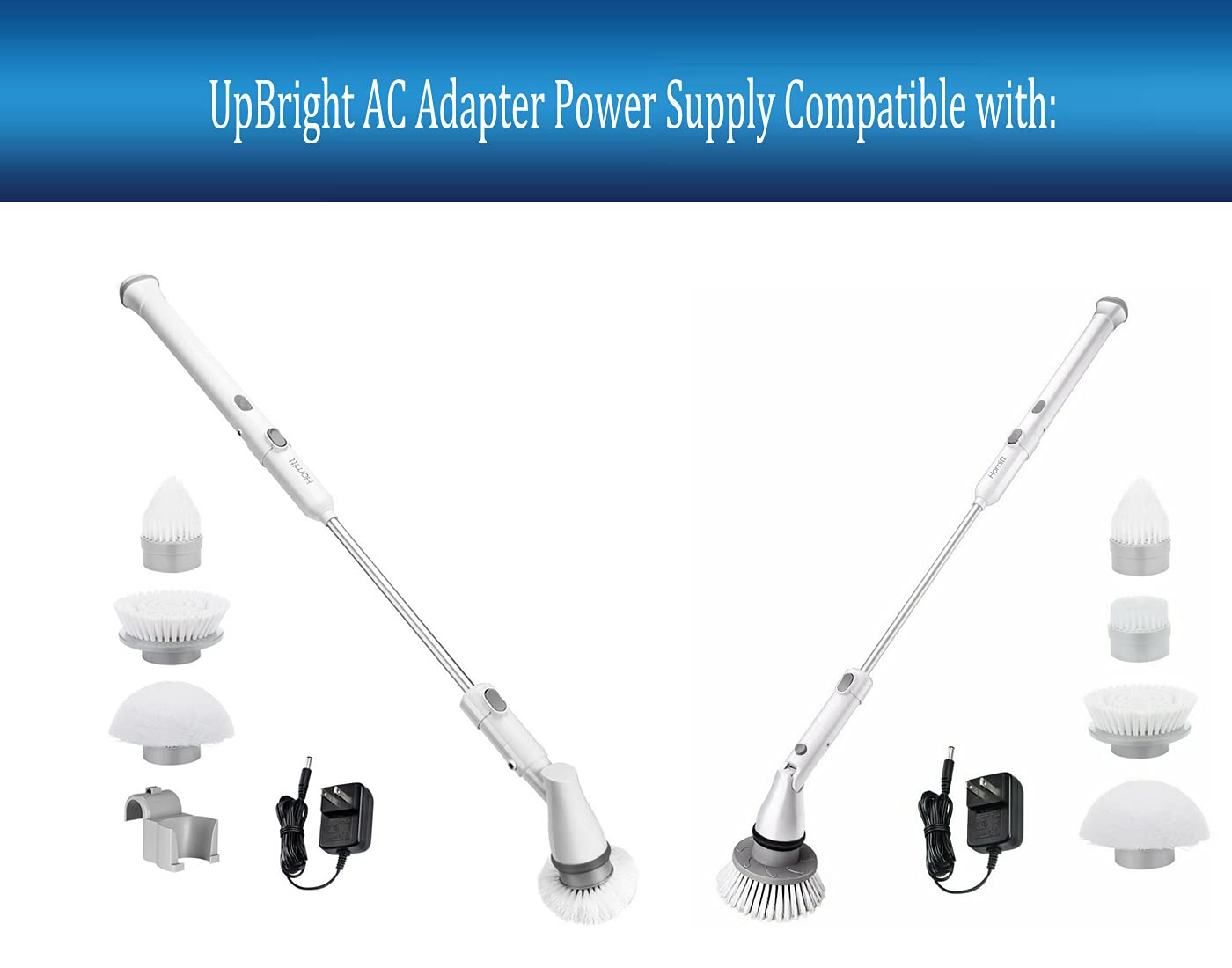 UpBright 5V AC/DC Adapter Compatible with Homitt Electric Spin Scrubber 360 Cordless Power Shower Scrub HTSS01 HT-SS01 HTSS02 HTSS05 HT-SS02 HT-SS05 3.65V Battery 5.5V Power Supply Charger (Barrel)