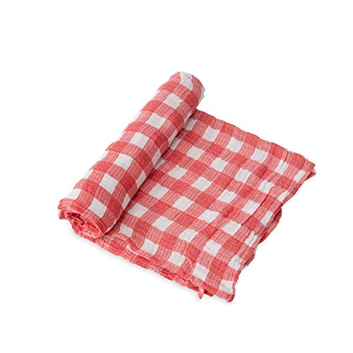 Red Rover Kids Cotton Muslin Swaddle - 47”x 47”- 100% Cotton – Machine Washable – Softer with Every Wash – Playful Designs -Soft, Breathable & Lightweight – Unisex (Picnic)