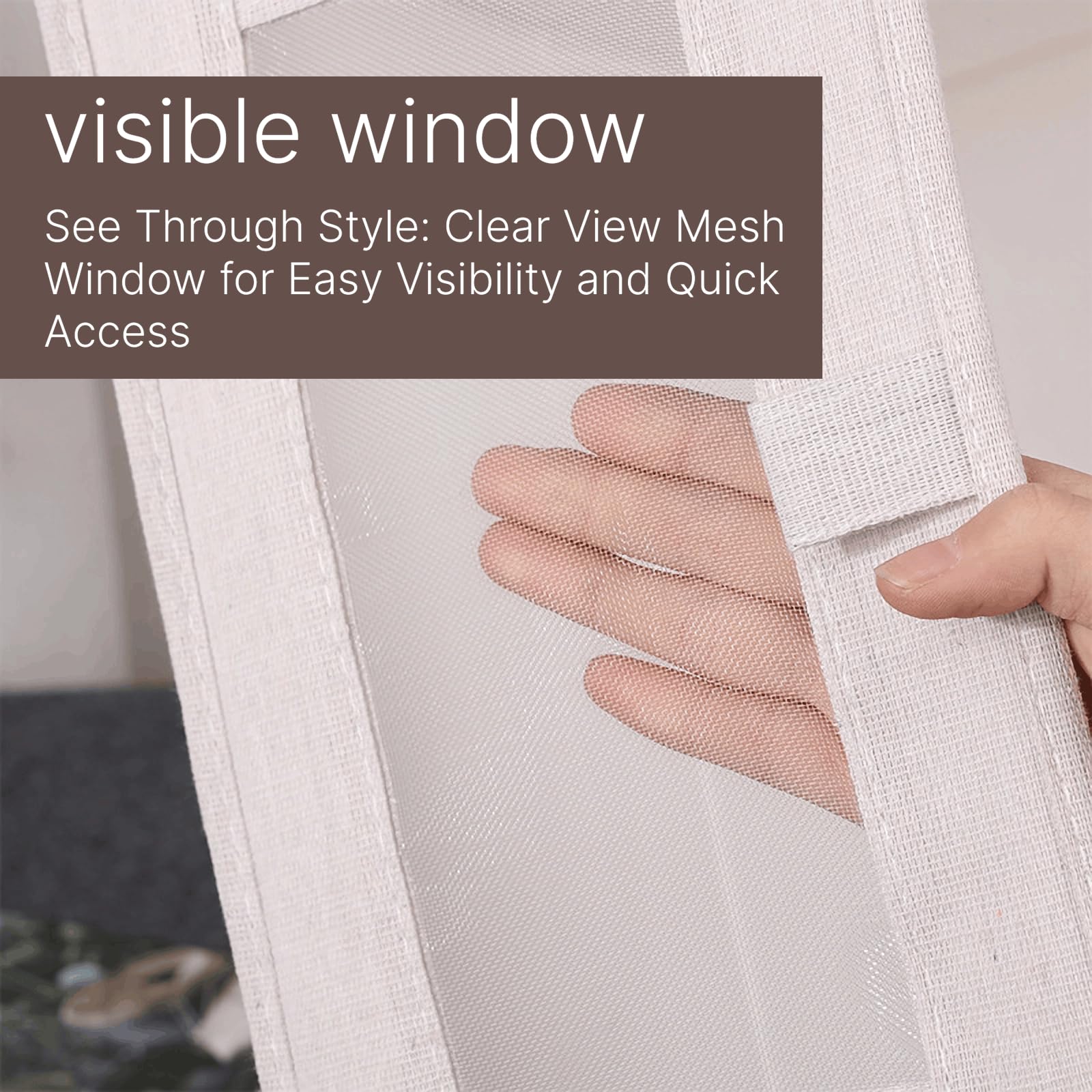 ACOMOON, 4 Pack, Linen Closet Organizers and Storage, Closet Storage Boxes, Closet Organizer, Fabric Storage Bins, Shelf Baskets, Collapsible Storage Bins, Storage Box with Viewable Window