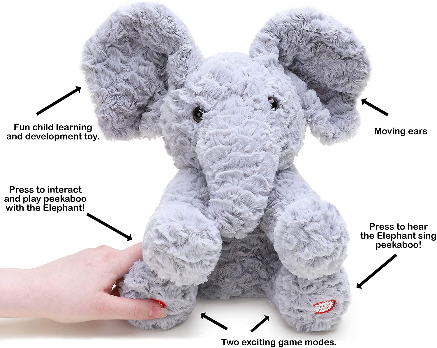 Peekaboo Talking Singing Moving Soft Plush (Elephant)