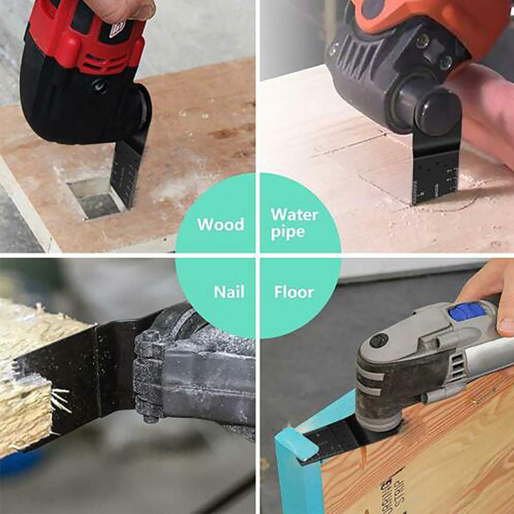 50Pack Oscillating Saw Blades, Wood and Bi Metal Cutting Quick Release Premium Multitool Blades Kit Fit Fein Multimaster Porter Cable Black & Decker Bosch Dremel Craftsman Ridgid Ryobi Makit