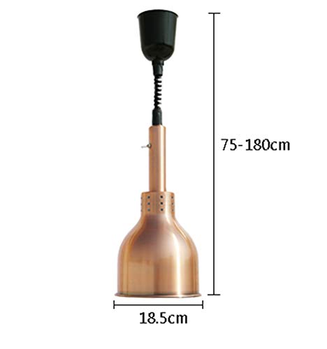 Commercial Heat Lamp Food Warmer, Telescopic Pendant Light Buffet Heating Insulation Lamp, Keep Barbecue Pizza French Fries Hot, Adjustable Length 75-165cm, 4-Pack
