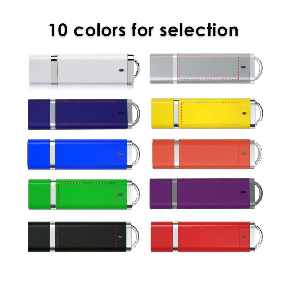 50pcs 128MB Custom USB Flash Drive with Personalized Logo for Promotion, Customized USB Thumb Drive, Bespoke Bulk Zip Drive (10 color options)