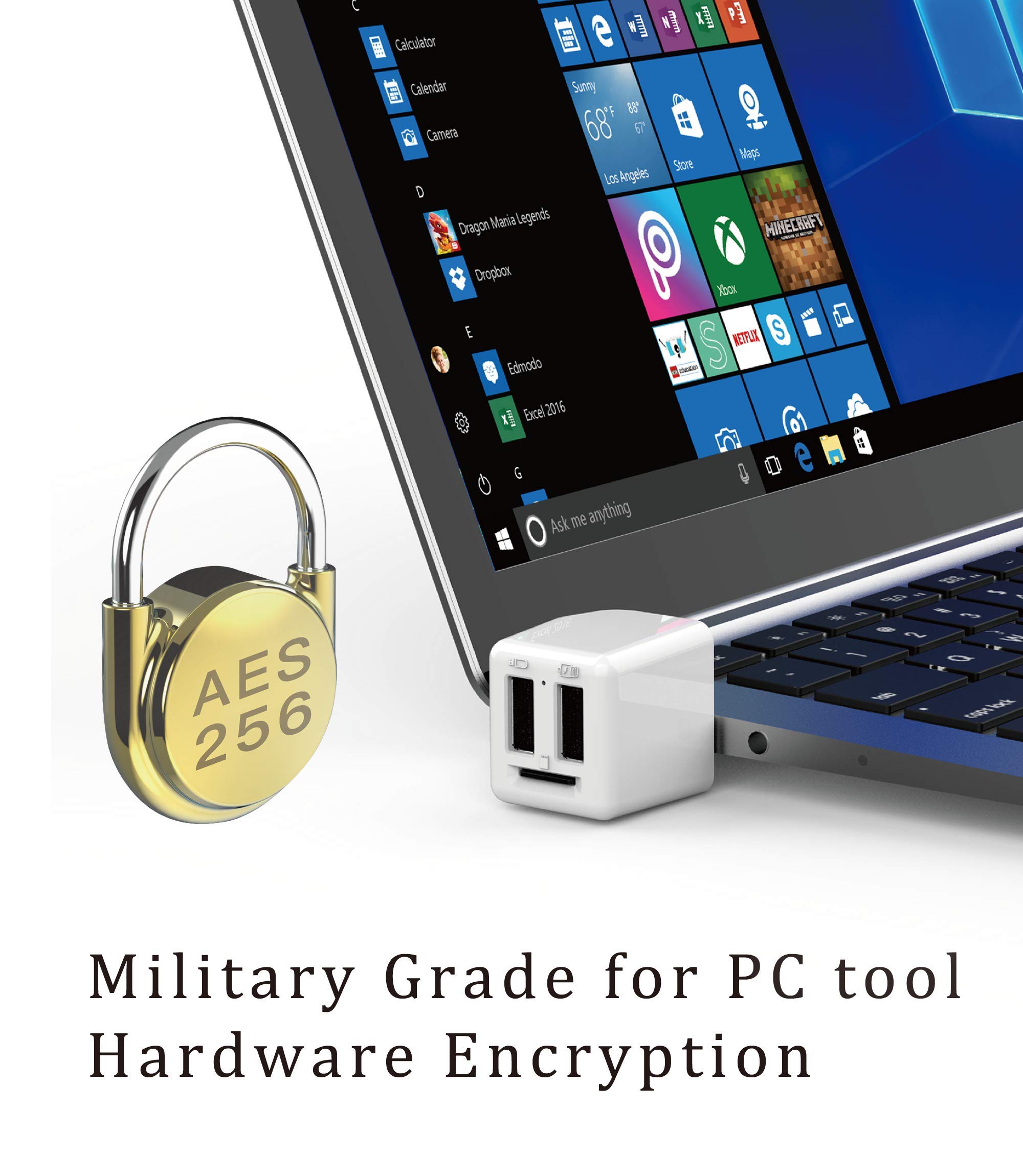 SPT iLink Backup Automatically Backup Photos and Videos While Charging of iPhone and iPad with iPhone Backup Storage and 256 bit Encryption 【SD Card and USB Not Included】